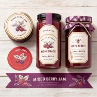 China Custom Packaging Labels, Die Cut Bottle Stickers, Waterproof Food Jar Labels for Syrup Jam Honey for sale