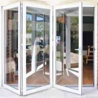 China Double Triple Glass Aluminum Folding Door Sound Insulation Indoor Folding Glass Doors for sale