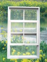 China White Frame Single Hung Vinyl Windows UPVC Profile Easy Clean for sale