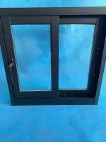 China Black Frame Aluminum Sliding Glass Window Double Glass Customized for sale