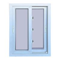 China PVC Tempered Glass Sliding Window With Fly Screen Double Glazed Sliding Windows for sale