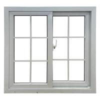 China Customized PVC Double Horizontal Sliding Windows With Mosquito Screen Vinyl Sliding Windows for sale