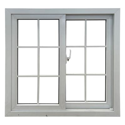 China customizable PVC Grill Sliding Window Tempered Glass Sliding Window For House for sale