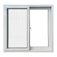 China Customized PVC Double Horizontal Sliding Windows With Mosquito Screen Vinyl Sliding Windows for sale
