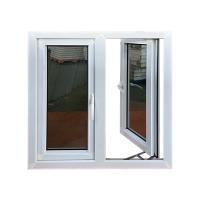 China Double Glazed Windproof Glass Casement Window With Mosquito Screen PVC / UPVC Frame for sale