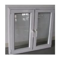 China Double Glazed Windproof Glass Casement Window With Mosquito Screen PVC / UPVC Frame for sale