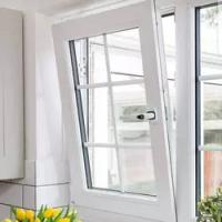 China White UPVC / PVC Tilt And Turn Window Double Glazed Glass Window With Mosquito Net for sale