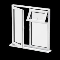 China White Tilt And Turn UPVC Window Double Glass Outward Swinging Windows Customizable for sale