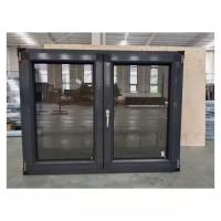 China Dark Grey Tilt And Turn UPVC Windows Tempered Double Glass Window Replacement for sale