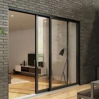 China Customizable Aluminum Sliding Glass Doors Waterproof Tempered Glass Sliding Door for sale