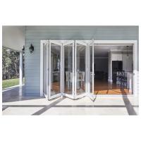 China Exterior Aluminum Glass Folding Door Soundproof Air Tight Glass Patio Folding Door for sale