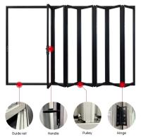 China High Security Aluminum Folding Door Double Glazed Folding Balcony Doors Custom for sale