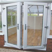 China Soundproof UPVC Glass Entry Door With Double Triple Glazed And Grilled for sale