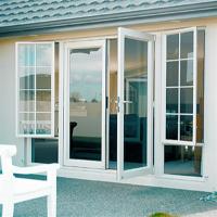 China Swing Opening PVC Glass Entry Door Double Triple Glazed Casement Glass Door for sale