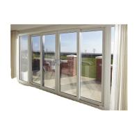 China Modern White PVC Sliding Door Waterproof Horizontal Tempered Glass Sliding Door for sale
