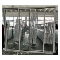 China Powder Coated Aluminum Double Glass Sliding Door With Screen For House for sale