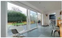 China Custom Modern PVC Sliding Doors Double Tempered Glass Patio Door for sale