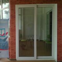 China Custom Modern PVC Patio Double Sliding Door Balcony Double Tempered Glass Door for sale