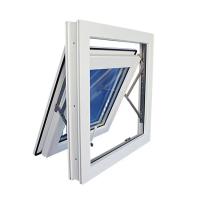 China White UPVC PVC Awning Window French Style Double Glass Small Size Design for sale