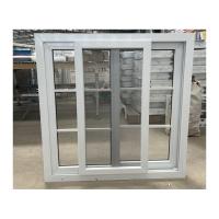 China PVC UPVC Double Pane Glass White Vinyl Sliding Window With Grill Mosquito Mesh for sale
