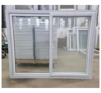 China 80mm Single PVC Sliding Window Single Glass Tempered Glazed White UPVC With Mosquito Mesh for sale