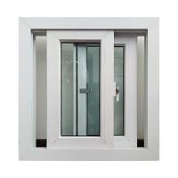China PVC Plastic UPVC Double Glass Horizontal Slide Window for sale