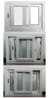 China PVC Plastic UPVC Double Glass Horizontal Slide Window for sale