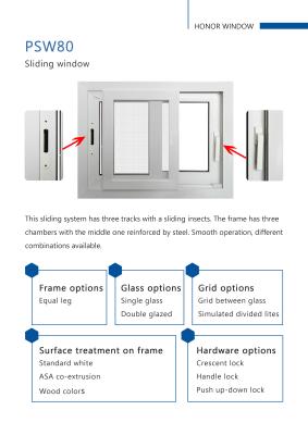 China Hurricane Impact UPVC Double Glazed Modern Window Design Soundproof Sliding Window for sale