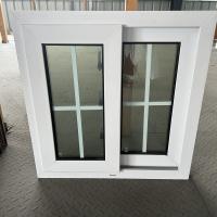 China European Style PVC Plastic Upvc Sliding Double Window Sound Proof Hurricane Windows for sale