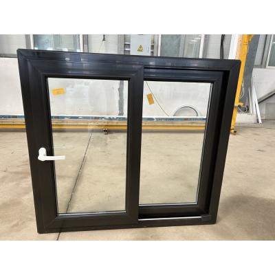 China Frame Black PVC Double Glazed Upvc Sliding Sash Windows Customizable for sale