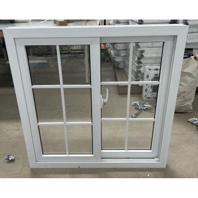 China Sliding Opening Upvc / Pvc Doors and Windows Hurricane Impact Sliding Window with Grill for sale