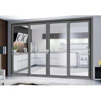 China Aluminium Double Tempered Glass Energy Efficient Sliding Door for sale