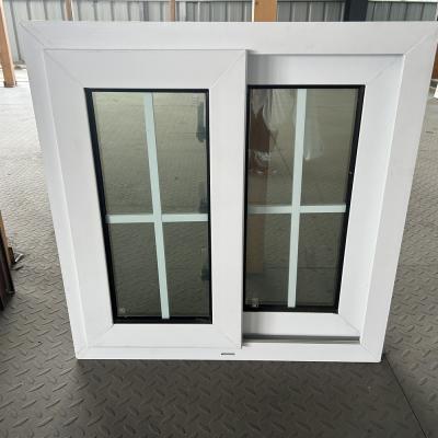 China Residential Construction Double Glazed Sliding Pvc Windows With Grills for sale