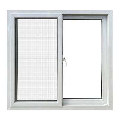 China Single UPVC Sliding Window And Door Air Circulation With Plastic Grill for sale