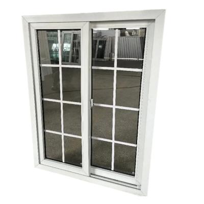 China Rectangular UPVC Frame Slide Window Simple Design Adjustable Light Control for sale