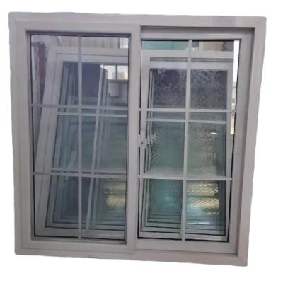 China Tempered Glass Modern Sliding Windows With PVC Frame And UV Protection for sale