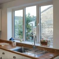 China Customized Size PVC / UPVC Casement Windows Hurricane Proof Impact Windows Glass Double Function 37*50 for sale