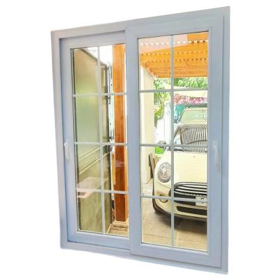 China Double Glass Plastic PVC Sliding Windows House Windows With Mosquito Net for sale