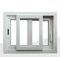 China Single Double Glass Pvc Sliding Window With Mosquito Net for sale