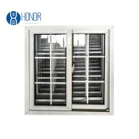 China Pvc Upvc Vinyl Single Double Glass 4x4 Sliding Windows With Mosquito Net for sale