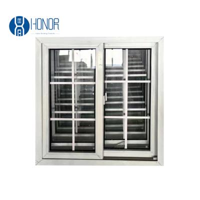 China Pvc Upvc Vinyl Single Double Glass 4x4 Sliding Windows With Mosquito Net for sale
