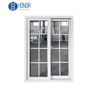 China PVC Sliding Window with Tempered Glass and Mosquito Net for sale