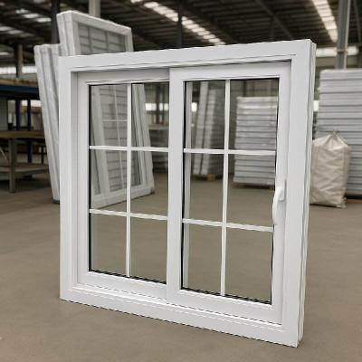 China Customizable UPVC Sliding Window with Tempered Glass Options for sale