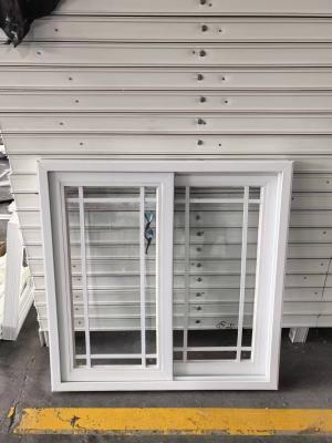 China Security Conventional UPVC Sliding Windows Ultra-Smooth 80mm UPVC Slider Window With Fly Screen Fiberglass for sale