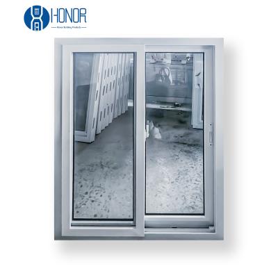 China Latest Design Grill PVC Vinyl Sliding Window UPVC Plastic Sliding Glass Windows for sale