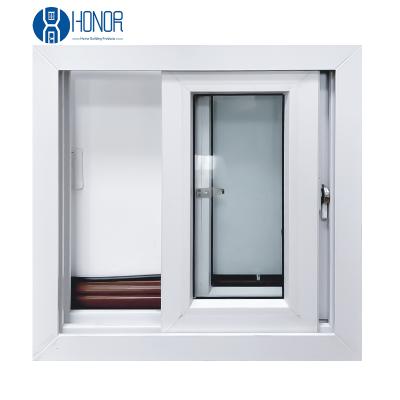 China Customized High Quality Heat Insulation Sliding PVC windows Tempered Glass Hurricane Proof Sliding windows for sale