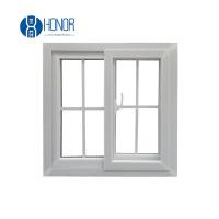 China Pvc Plastic Sliding Windows Commercial Single Double Glass Slide Windows With Net for sale