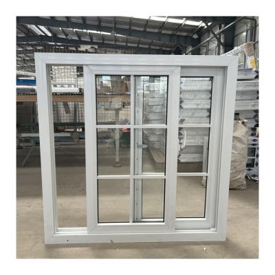 China North American Latest Design Grill PVC Sliding Window UPVC Plastic Sliding Glass Windows With Mosquito Screen for sale