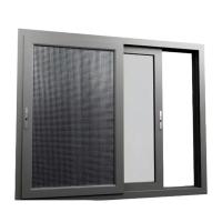 China Tinted glass aluminium frame three track hurricane impact double glazed aluminum sliding windows for Villa for sale