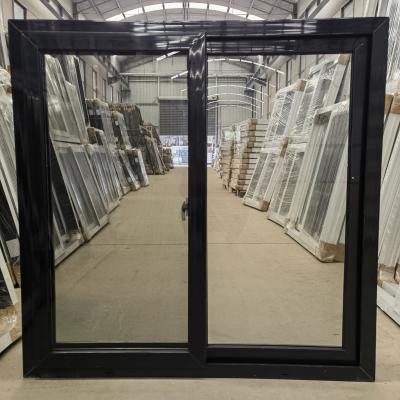 China Black Color Frame Plastic Window Design Pvc Upvc Sliding Glass windows for sale